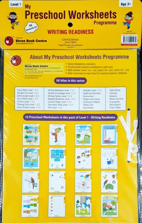 BY9 18 Writing Readiness Worksheets Level 1